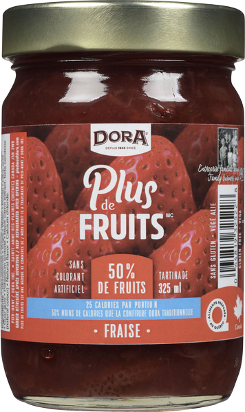 Dora Plus de Fruits Tartinade Fraises Legere - Répertoire des aliments québécois